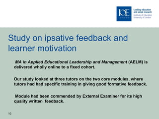 RIDE 2010 presentation - Ipsative assessment and motivation of distance ...