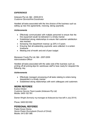 Admin Resume | DOCX | Business | Business and Finance