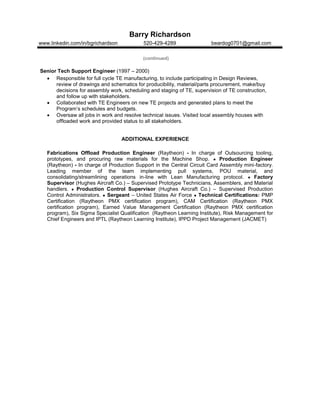 BarryRichardsonResume2014rev2 | PDF