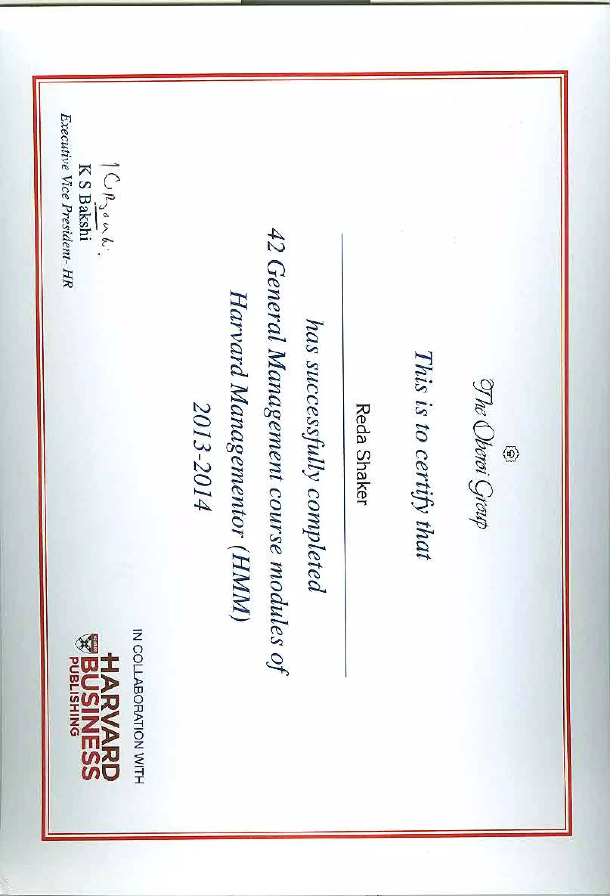 Harvard Managementor 42 course certificates | PDF