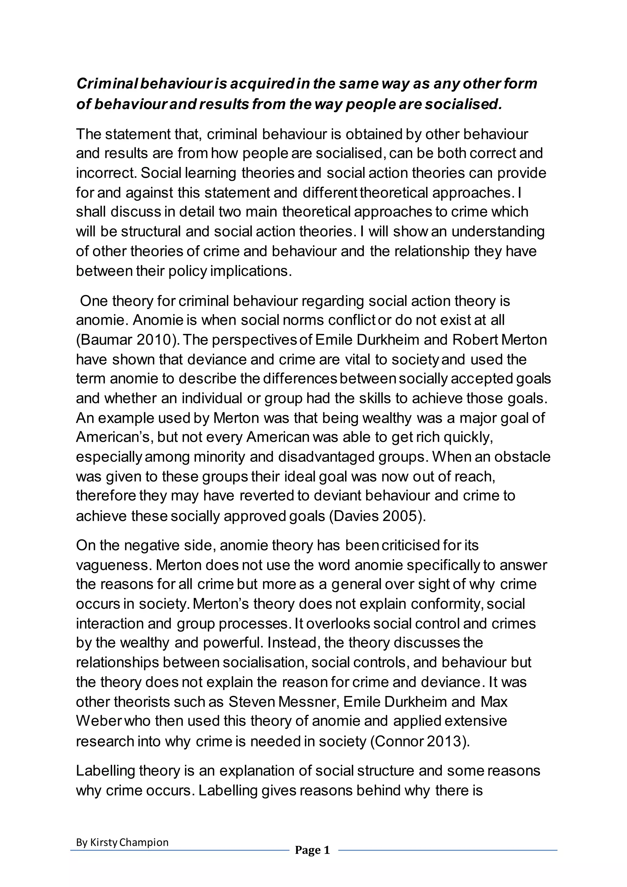 Crime essay LO4 | DOCX