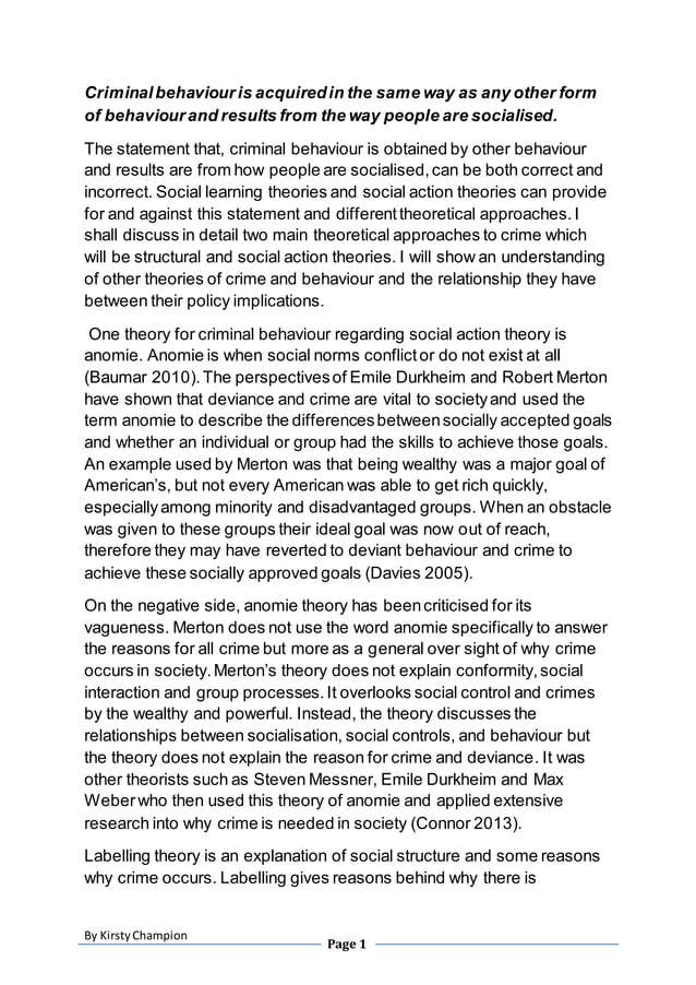 Crime essay LO4 | PDF