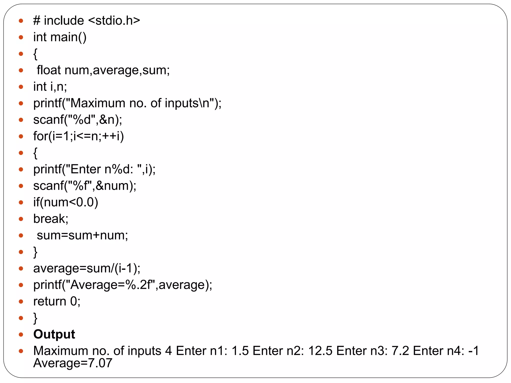 C decision making and looping. | PPTX