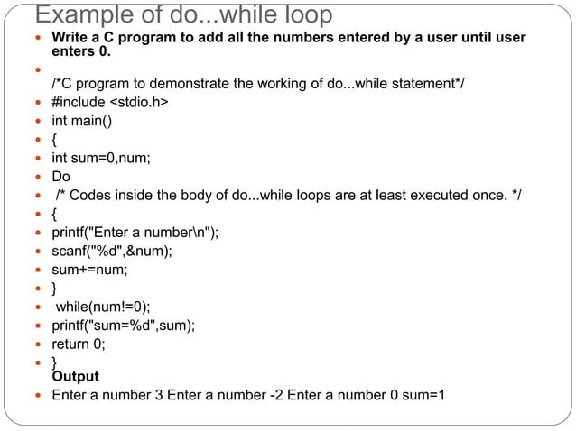C decision making and looping. | PPTX | Programming Languages | Computing
