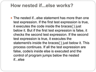 C decision making and looping. | PPTX