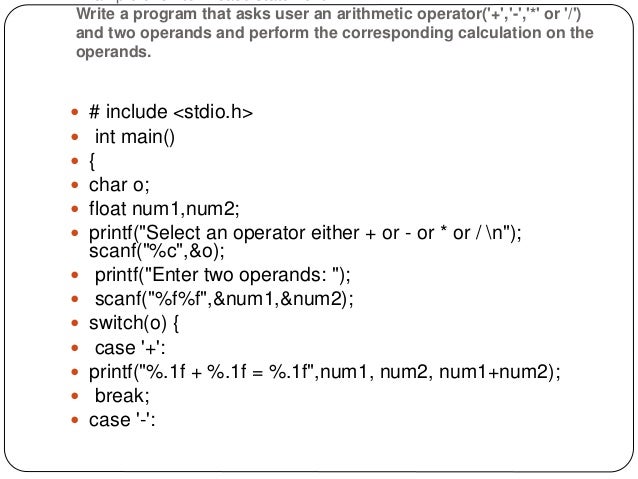 C decision making and looping.