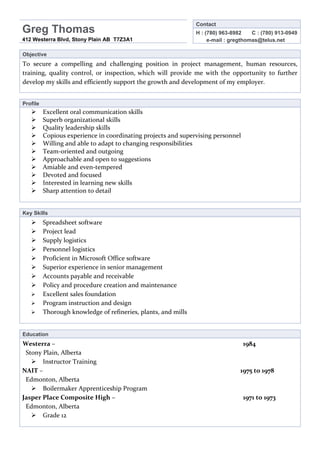 Greg Thomas Resume 2015 - 2016 | PDF