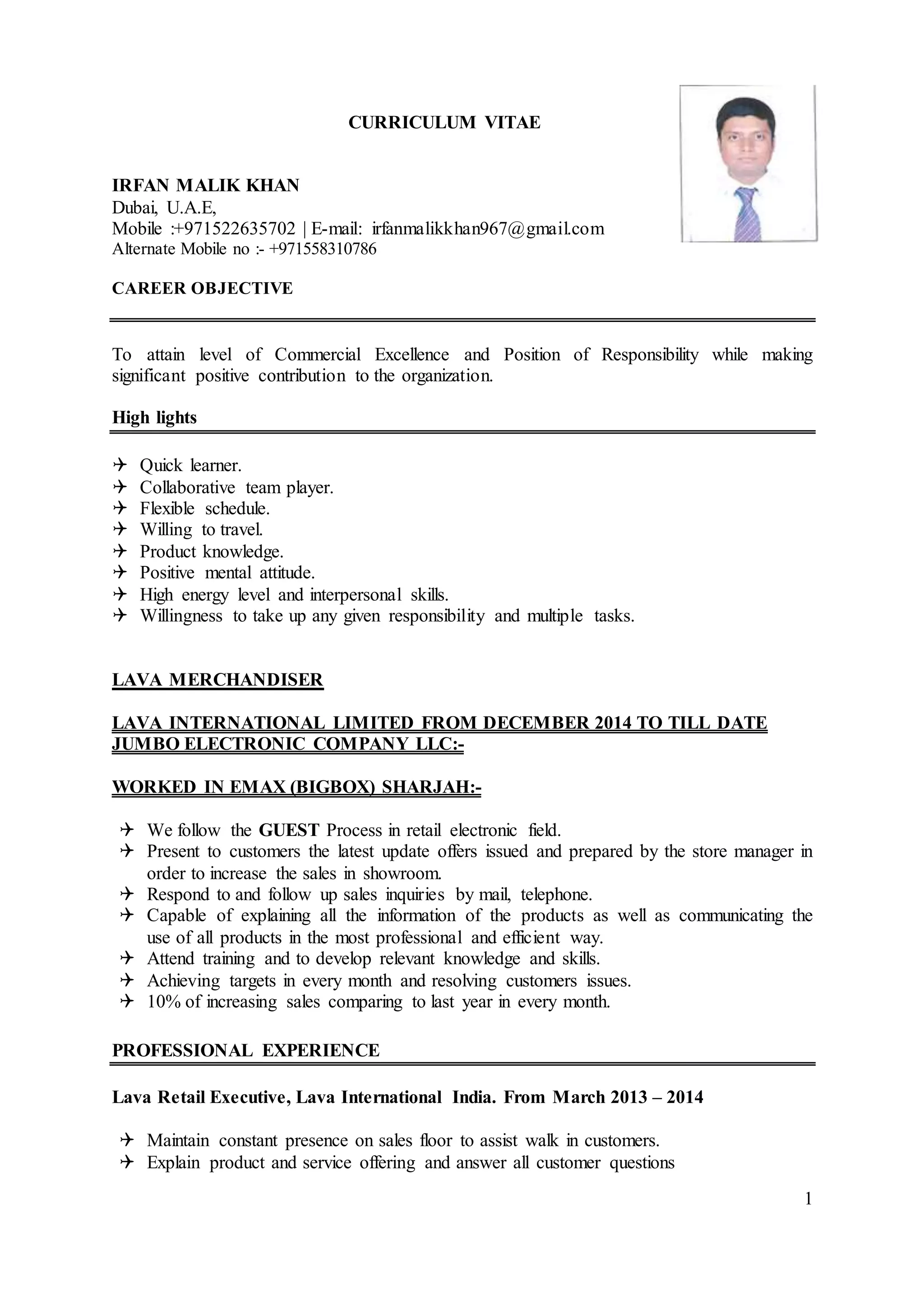 IRFAN MALIK KHAN resume (1) | DOCX