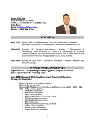 Hady Seoudy CV 2016 | PDF