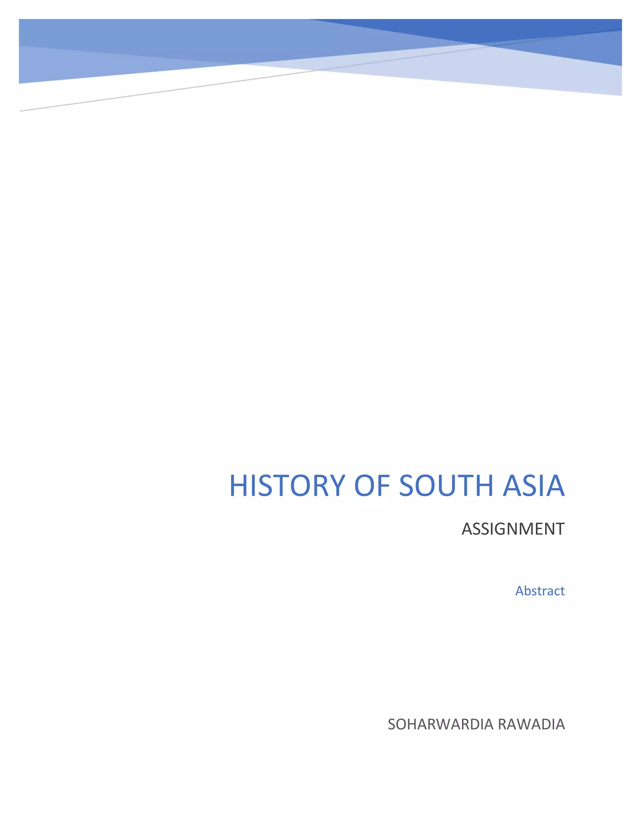 historical backgroud of south asia | PDF