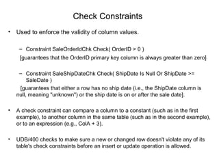 Database constraints | PPT