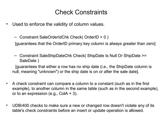 Database constraints | PPT