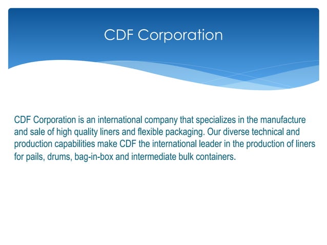 CDF Flexible Packaging | PPT