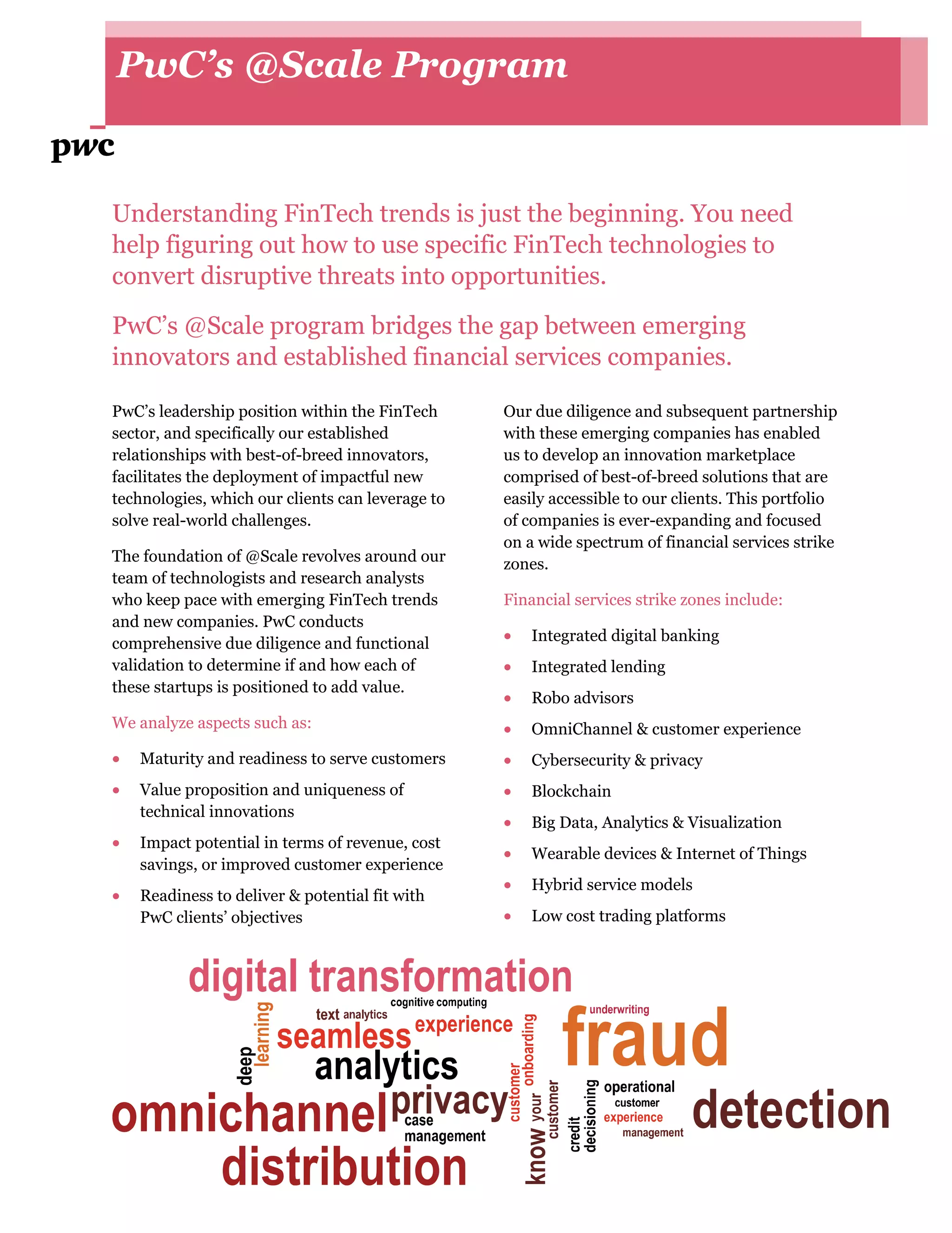 FinTech @Scale-PwC Overview | PDF