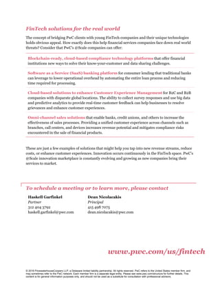 FinTech @Scale-PwC Overview | PDF