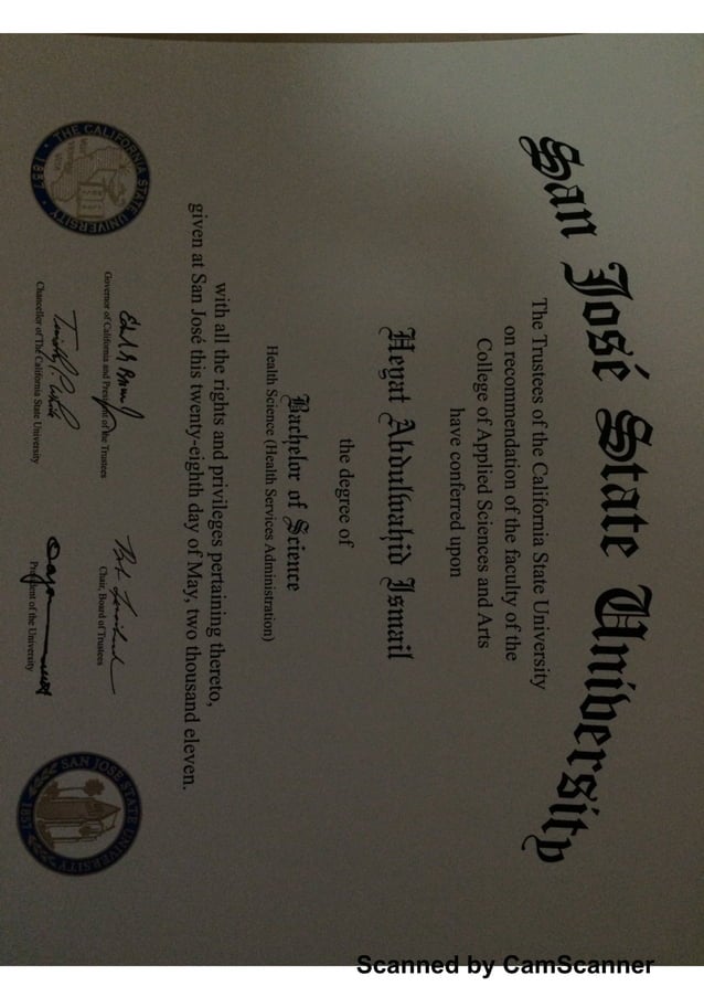 San Jose State University Degree Certificate | PDF
