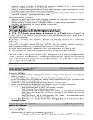 MANISH KUMAR GUPTA CV | DOC | Civil Engineering Industry | Industries