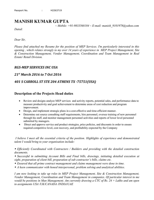 MANISH KUMAR GUPTA CV | DOC | Civil Engineering Industry | Industries