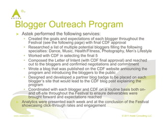 Chicago Dancing Festival Blogger Outreach & Foursquare Program Case ...