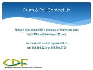 CDF Drum and Pail Flexible Packaging | PDF