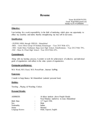 Rajesh(Resume) | DOCX