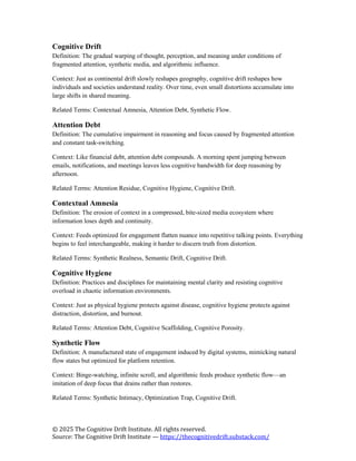 The Cognitive Drift Glossary (CDG-2025-V1): Key Concepts for ...