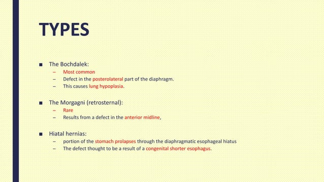 CONGENITAL DIAPHRAGMATIC HERNIA (CDH) | PPTX