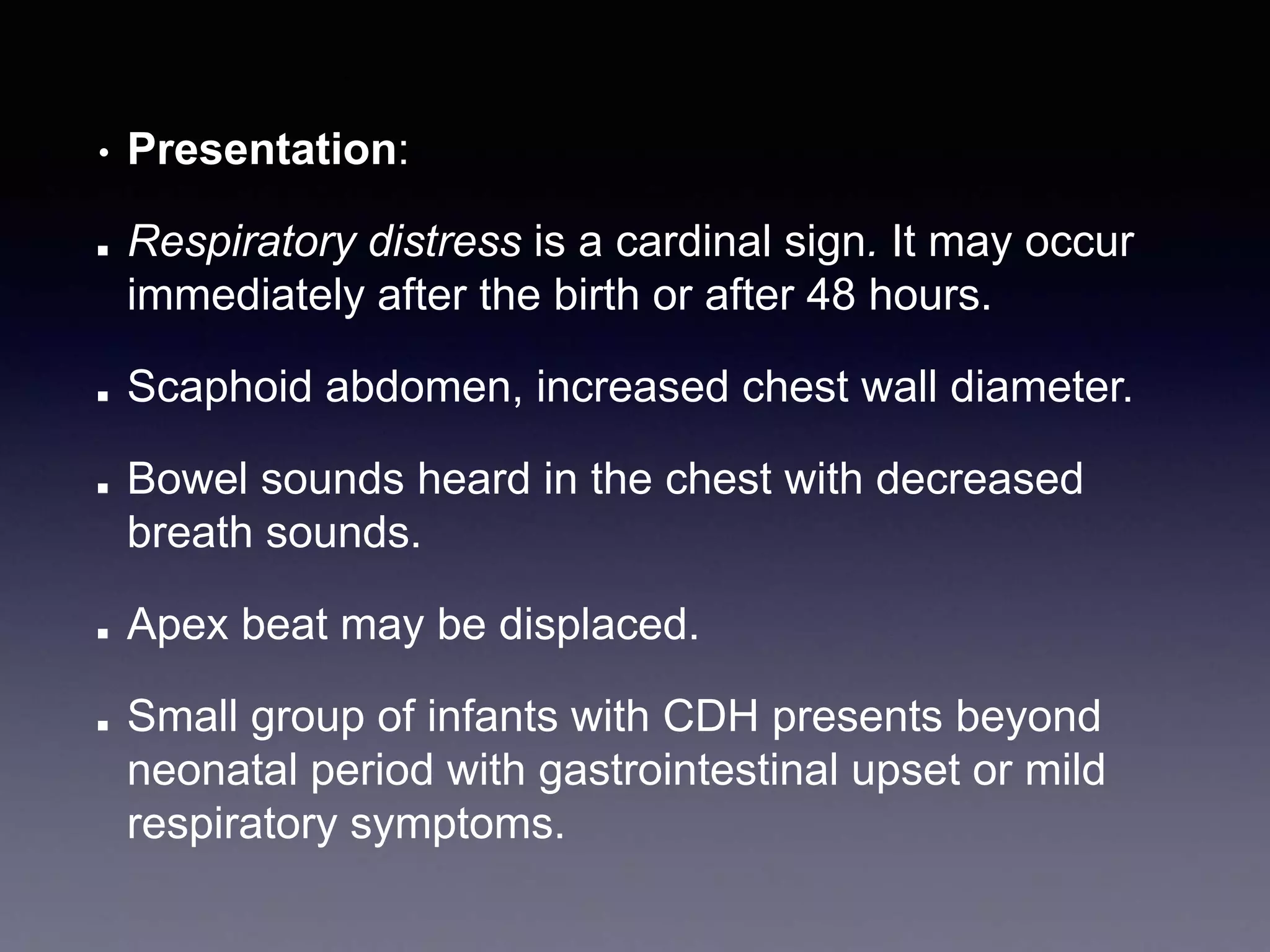 Congenital diaphragmatic hernia (CDH) | PPT