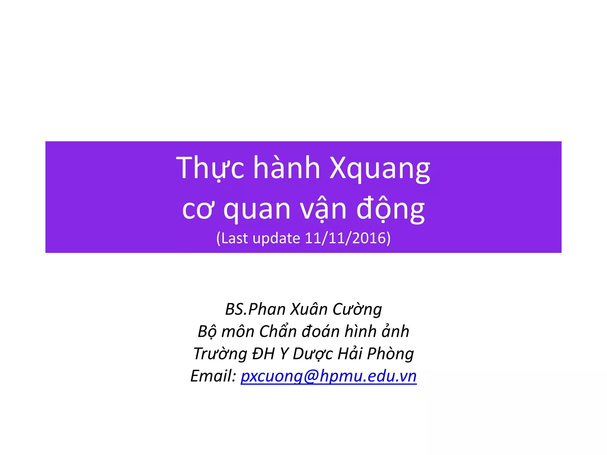 Thực hành X quang xương khớp | PDF