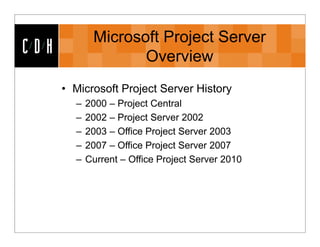 Project Server 2007 Vs 2010
