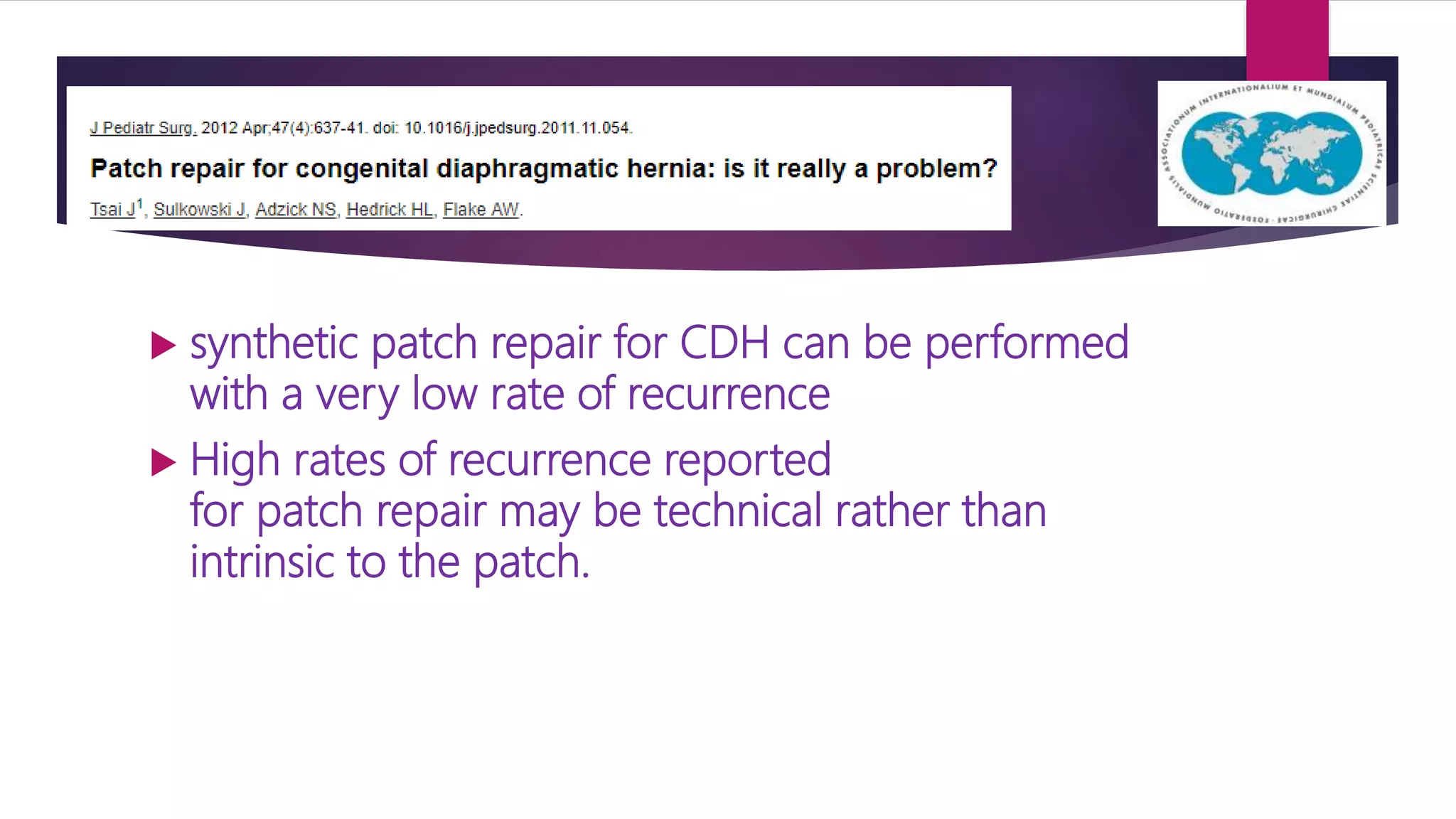 Congenital Diaphragmatic Hernia ; Summary and updates | PPTX