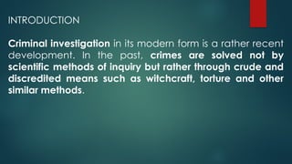 Fundamentals of Criminal Investigation Powerpoint | PPTX