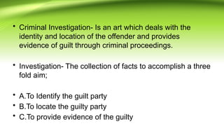 CRIMINAL DETECTION INVESTIGATION.................. | PPTX