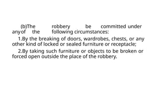 Crimes against property and the difference between robbery and theft | PPT