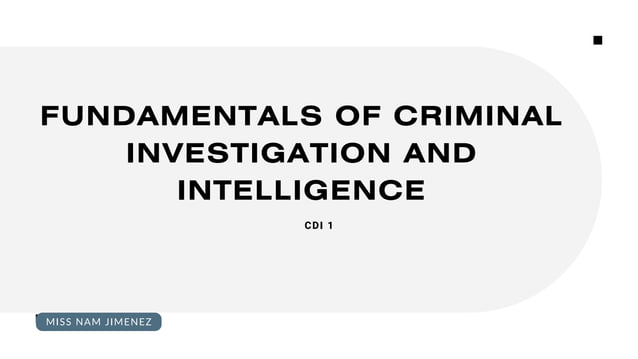 CDI INTRODUCTION TO CRIMINAL INVESTIGATION MODULE 1 | PDF | Crime ...