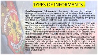 CDI1-Informant-FUNDAMENTALS OF CRIMINAL INVESTIGATION | PPTX