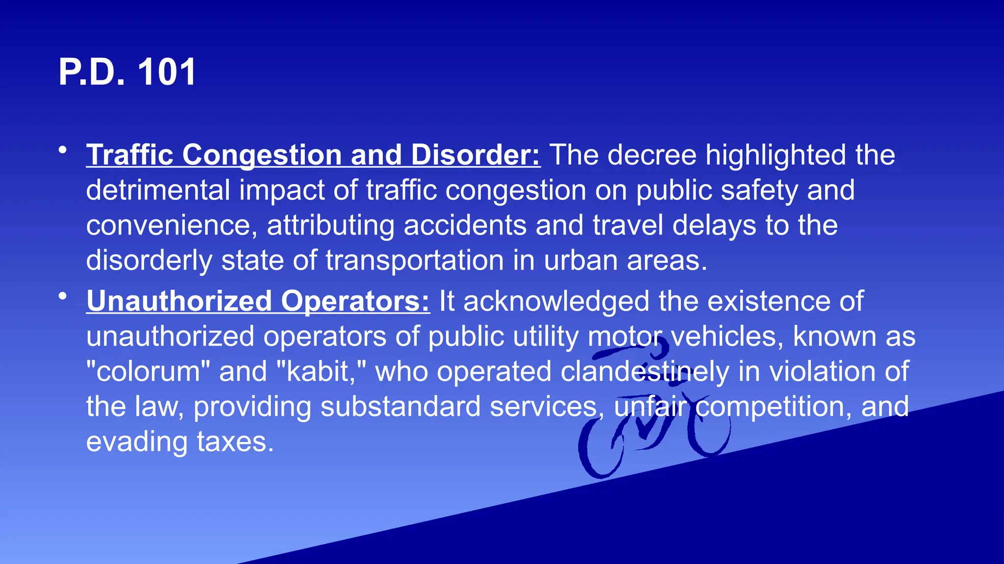 CDI 4.2pptx.pptx LAWS IN LAND TRANSPORTATION AND TRAFFIC CODE | PPTX