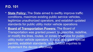 CDI 4.2pptx.pptx LAWS IN LAND TRANSPORTATION AND TRAFFIC CODE | PPTX