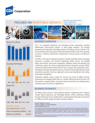 Cdi corp factsheet q4 2012 | PDF