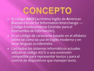 Codigo ASCII | PPTX