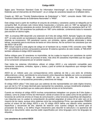 Código ascii | DOC