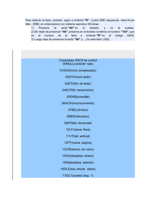 Código ascii | DOCX