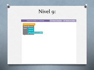 Código de los 20 niveles del curso rápido de code.org