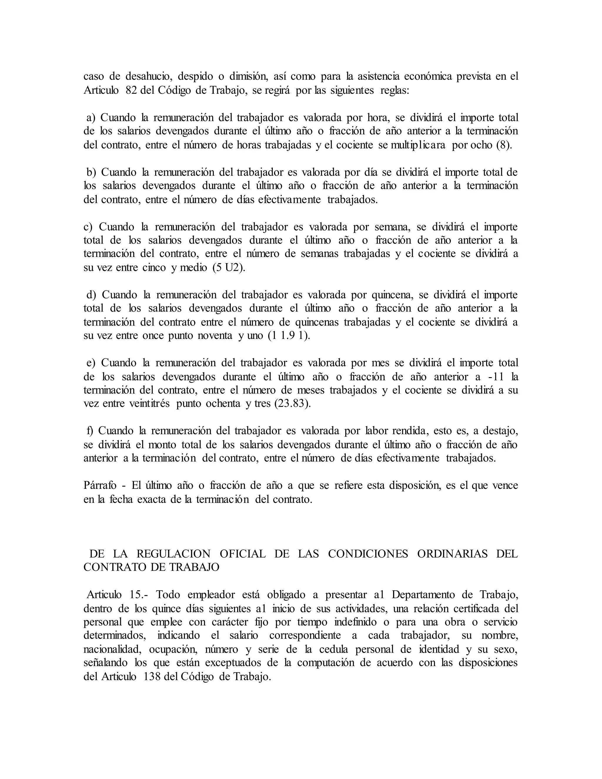 Código de trabajo de la república dominicana | DOCX