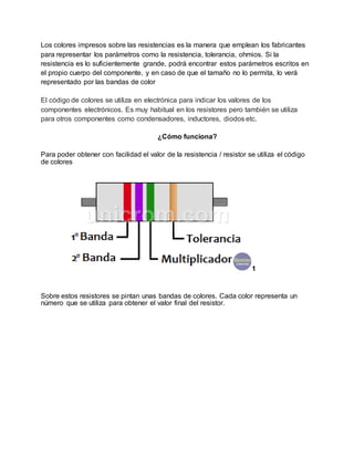 Códigos de colores protoboard | DOCX