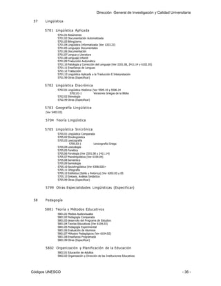 Códigos UNESCO | PDF