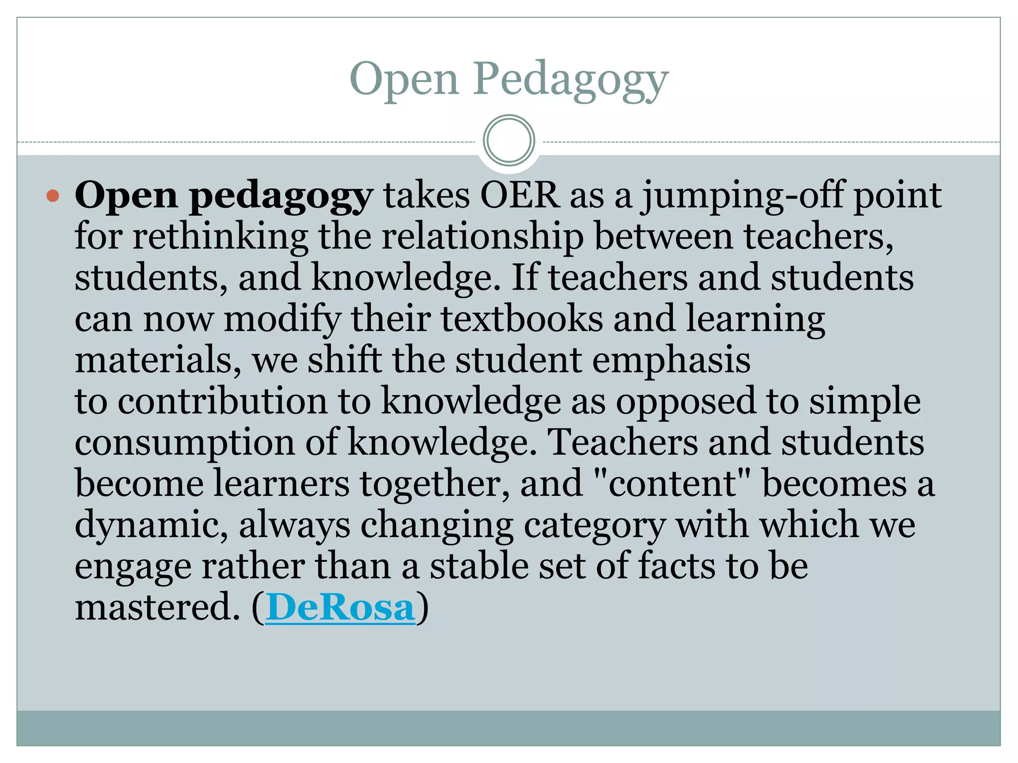 Course Design Institute - Open Pedagogy - Draft | PPT