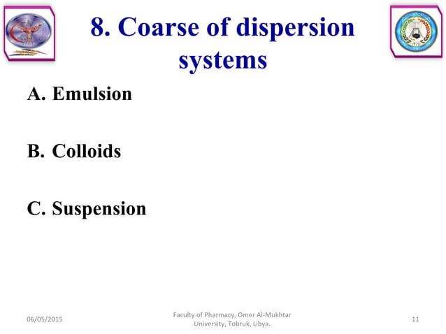 Disperse systems | PPT