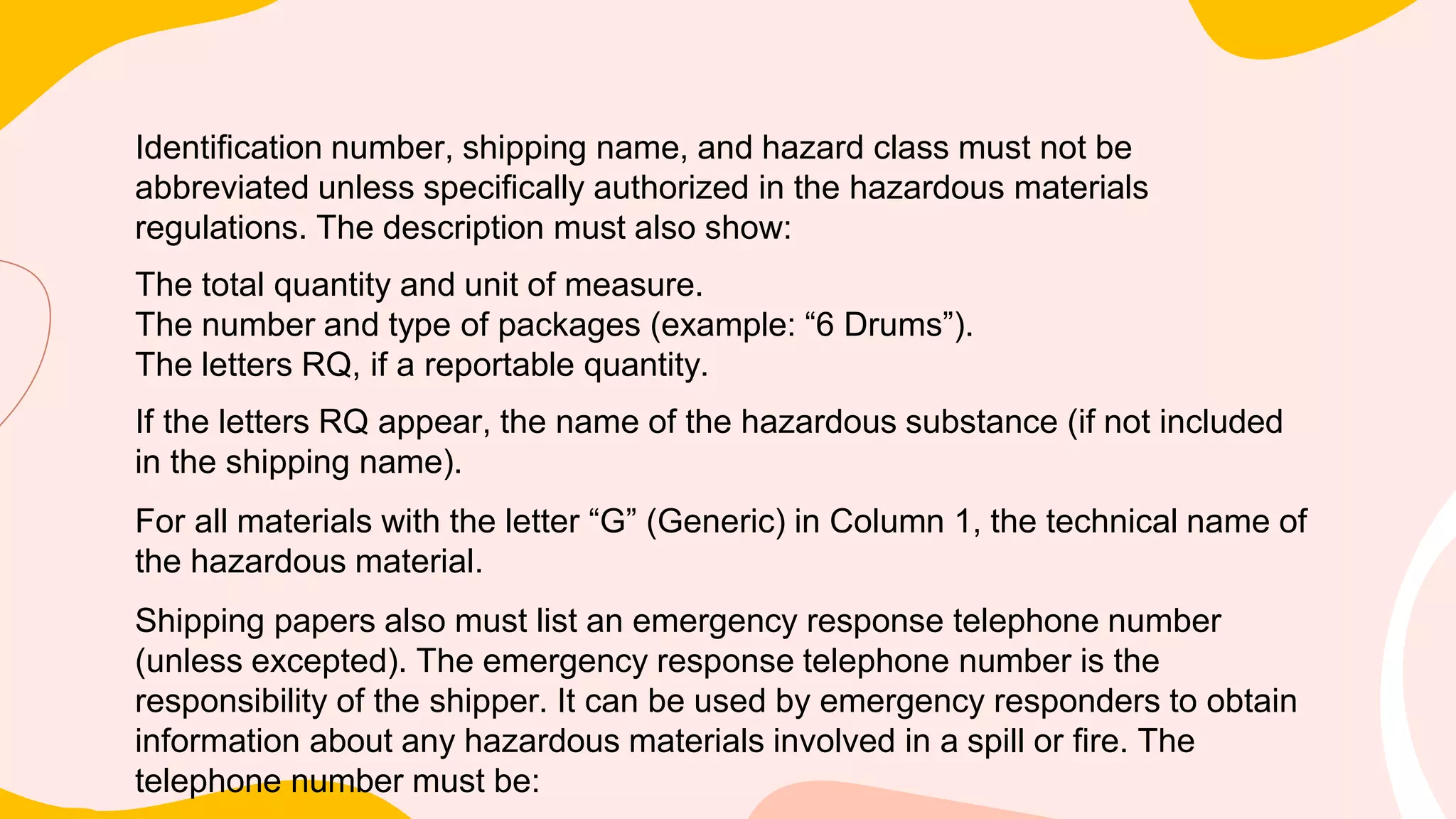CDL 9 HAZARDOUS MATERIALS 1.pptx | Logistics and Transportation Industry | Industries