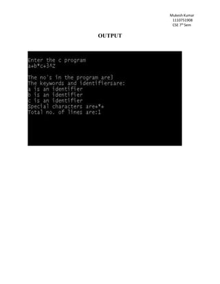 Compiler design lab programs | PDF